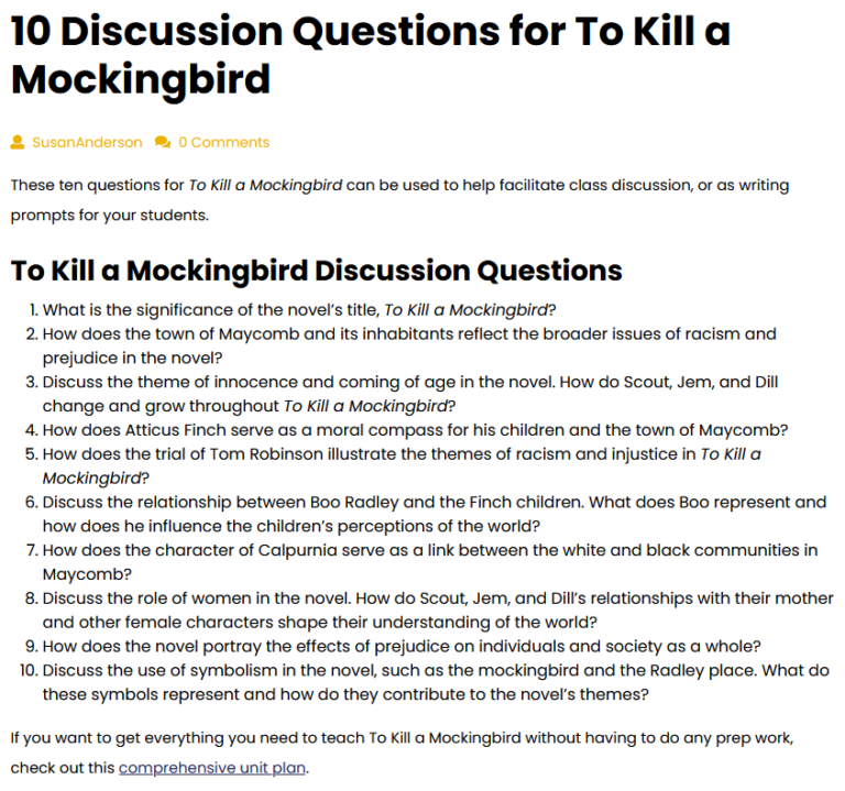 Atticus the Hero – Teaching To Kill a Mockingbird